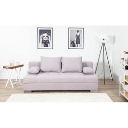 Collection AB Schlafsofa &raquo;Tania, B: 194 cm, Liegel. 140x194 cm&laquo; komfortabler Sitzkomfort: Federkern-Polsterung, inklusive R&uuml;ckenkissen grau 100%
