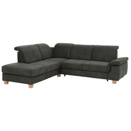 Home Affaire Ecksofa &raquo;Dalia L-Form&laquo; mit Federkernpolsterung, wahlweise mit Schlaffunktion, Bettkasten grau Luxus-Microfaser Florence (100% Polyester);