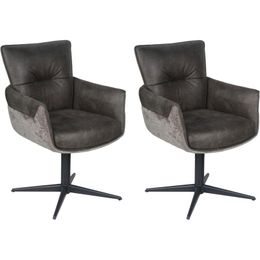 Home Affaire Esszimmerstuhl &raquo;Milano&laquo; (Set) 2 Stk.Drehstuhl Milano grey grau Kunstleder B/H/T: 62cm x 90cm x 63cm, 2 Stk., Kunstleder uni