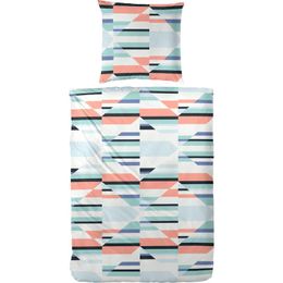 Primera Bettw&auml;sche &raquo;Kaleidoskop&laquo; 2 Stk. mit geometrisch strukturierten Muster bunt Renforc&eacute;, Obermaterial: 100% Baumwolle B/L: 155cm x 220cm, 1 Stk., 1 Stk., 