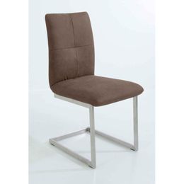 K+w Komfort & Wohnen K+W Komfort & Wohnen Freischwinger &raquo;6511&laquo; () Freischwinger mit Hochkantrohr und praktischem Metallgriff am R&uuml;cken braun B/H/T: 46cm x 90cm x 62cm, 