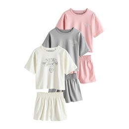 next Schlafanzug M&auml;dchen Gr&ouml;&szlig;e 158 grau / rosa / wei&szlig;