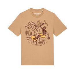 Watapparel Shirt 'Surfing for life' male size XL Camel / Dark yellow / Black