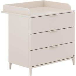 YUNY by PAIDI Wickelkommode &raquo;SISTER LOU mit abnehmbarem Aufsatz und 3 Schubladen&laquo; bis 50 kg Kommode in Beige, 95 cm Breite, gepr&uuml;fte Sicherheit, Soft-