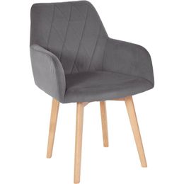 Home Affaire Armlehnstuhl &raquo;Brest&laquo; (Set) 2 Stk.Sitz und R&uuml;cken gepolstert, Rautensteppung im Rueckenlehne grau Polyester B/H/T: 59,5cm x 88cm x 66cm, 2