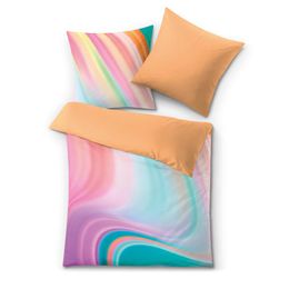 Kleine Wolke Bettw&auml;sche &raquo;Vibes&laquo; 2 Stk. mit Digitaldruck bunt Mako-Satin, Obermaterial: 100% Baumwolle B/L: 135cm x 200cm, Mako-Satin, B/L: 80cm x 80cm, 2 Stk.