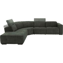 Egoitaliano Ecksofa &raquo;Sauvanne, Designsofa der Extraklasse, elegant und bequem, L-Form&laquo; wahlweise mit elektrischer Relaxfunktion, Kopfteilverstellung grau Luxus-