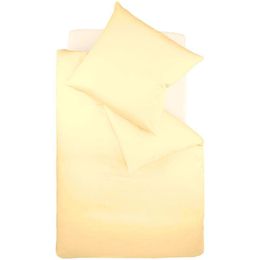 Fleuresse Bettw&auml;sche &raquo;Colours in 135x200, 155x220 oder 200x200 cm&laquo; 3 Stk. Bettw&auml;sche aus 100% Baumwolle, uni, mit Rei&szlig;verschluss gelb Mako-Satin, 