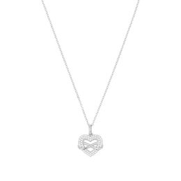 Tom Tailor Damen Tom Tailor Kette mit Anh&auml;nger &raquo;Schmuck Geschenk Silber 925 Herz Infinity Unendlichkeitsschleife&laquo; mit Zirkonia (synth.) Silber 925 (
