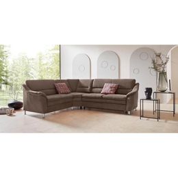 OTTO home Ecksofa &raquo;Cardoso L-Form&laquo; mit Trapezecke f&uuml;r mehr Sitzkomfort, wahlweise auch mit Schlaffunktion braun Luxus-Microfaser ALTARA NUBUCK (100% 
