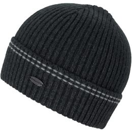 Chillouts Unisex Chillouts Beanie &raquo;Kiran Hat&laquo; mit Umschlag und Rippstrickoptik grau Einheitsgr&ouml;&szlig;e