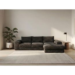WERK2 Ecksofa &raquo;Rozzana 280 x 190 cm modern und bequem&laquo; Breitcord, L-Form, XXL schwarz 100% PES B/H/T: 280cm x 86cm x 190cm, Breitcord, Ottomane rechts