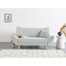 Home Affaire 2-Sitzer &raquo;Basta, komfortable Wellenunterfederung, Breite 174cm&laquo; silber 100% Polyester B/H/T: 174cm x 80cm x 82cm, Luxus-Microfaser weich