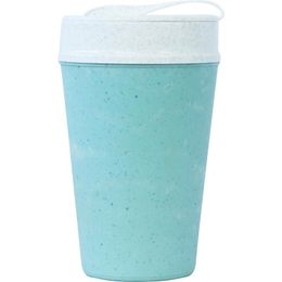 Koziol Coffee-to-go-Becher &raquo;ISO TO GO&laquo; 100% biobasiertes Material,doppelwandig,melaminfrei,recycelbar,400ml blau Holz, Kunststoff &Oslash; 9,4cm x 15cm, 