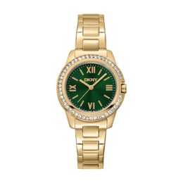 DKNY Damen DKNY Quarzuhr &raquo;Evening&laquo; Armbanduhr, Damenuhr, Edelstahlarmband, analog Einheitsgr&ouml;&szlig;e