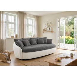 COTTA Big-Sofa &raquo;Aruba&laquo; gem&uuml;tliches Megasofa in XXL in organischer Form mit vielen Kissen grau Luxus-Microfaser (100% Polyester); Microfaser-