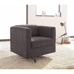 Home Affaire Sessel &raquo;Bob Drehsessel, Clubsessel und Cocktailsessel - alles passt&laquo; drehbar mit Sternfu&szlig; braun Feinstruktur weich (92% Polyester, 8% 