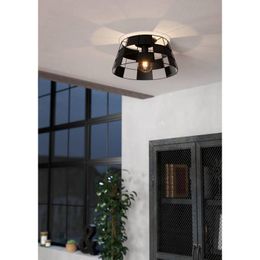 Eglo Deckenleuchte &raquo;PONTEFRACT&laquo; E27 1 Stk. Deckenleuchte, Wohnzimmerlampe aus Metall in Schwarz, &Oslash; 42 cm schwarz 1, &Oslash; 42cm H: 20,5cm, 1 Stk.