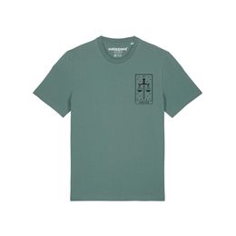 Watapparel Shirt 'Tarot Justice' Herren Gr&ouml;&szlig;e XXXL gr&uuml;n / dunkelgr&uuml;n / schwarz