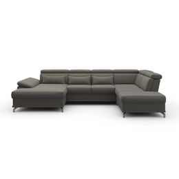 Sit & More sit&more Wohnlandschaft &raquo;Cabrio U-Form, B: 359 cm, mit Sitztiefen-, Arm- & Kopfteilverstellung&laquo; 3 Nierenkissen, Federkern, optional Schlaffunktion und