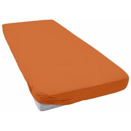 Estella Spannbettlaken &raquo;Jersey Topper aus Baumwolle mit Elasthan&laquo; f&uuml;r Topper bis 10 cm H&ouml;he orange Jersey, Obermaterial: 97% Baumwolle, 3% Elasthan B/L: 200cm