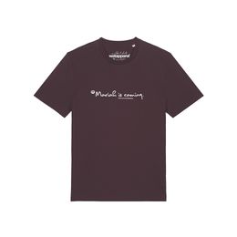 Watapparel T-Shirt 'Mariah Is Coming' Damen Gr&ouml;&szlig;e S weinrot / wei&szlig;