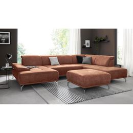 OTTO home Wohnlandschaft &raquo;Caluna&laquo; Inkl.Sitztiefenverstellung, wahlweise mit Kopf- und Armteilverstellung braun Flachgewebe Mura: (100% Polyester);