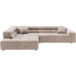 Home Affaire Ecksofa &raquo;Ancona, Ecksofa, incl. Kopfteilverstellung, Breite 319 cm, L-Form&laquo; wahlweise elektrische Sitztiefenverstellung 100% Polyester B/