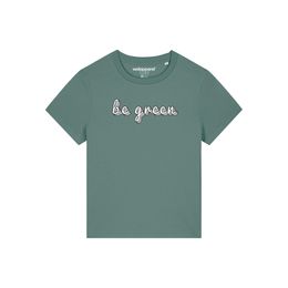 Watapparel Shirt 'Be green' female size L Green / White