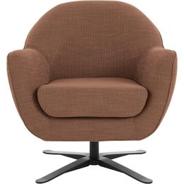 Home Affaire Drehsessel &raquo;Stavre, Loungesessel mit Drehfunktion&laquo; in moderner Optik, mit elegantem Drehfu&szlig; rot 100% Polyester Struktur, Drehfunktion, B/