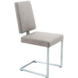 K+w Komfort & Wohnen K+W Komfort & Wohnen Freischwinger () stabiles Hochkantgestell, in Leder oder Microfaser grau B/H/T: 44cm x 96cm x 57cm, Microfaser Struktur 755