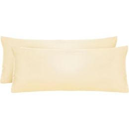 Biberna Kissenbezug &raquo;Michi Feinjersey mit Rei&szlig;verschluss&laquo; verschiedene Gr&ouml;&szlig;en, Feinjersey Kissenh&uuml;lle aus 100% Baumwolle gelb Feinjersey, Obermaterial: 100% 