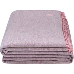 ZOEPPRITZ1828 Wohndecke &raquo;Must Relax&laquo; klassisches unifarbenes Plaid aus dicker reiner Schurwolle rosa Wolle B/L: 130cm x 190cm