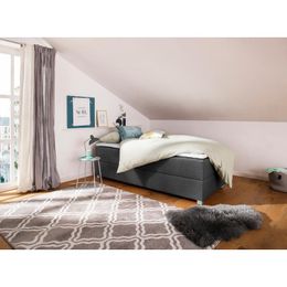 Home Affaire Boxbett &raquo;Alexis&laquo; ohne Kopfteil - ideal f&uuml;r R&auml;ume mit Dachschr&auml;gen; in 4 Breiten grau Struktur fein (100% Polyester) Struktur fein, 