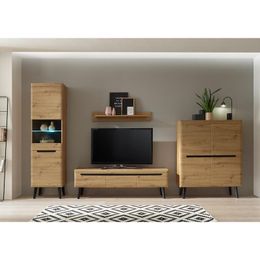 Home Affaire Wohnwand &raquo;Torge, Anbauwand, Schrankwand, Mediawand, Wohnzimmer-Set&laquo; Set, 4 Stk. tlg. beige B/H/T: 361cmcm