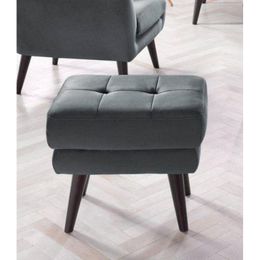 Home Affaire Hocker &raquo;Hemmink&laquo; mit Knopfheftung grau Samtvelours (100% Polyester);Luxus-Microfaser (100% Polyester);Struktur (94% Polyester, 6% 