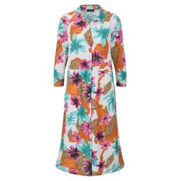 GOLDNER Blusenkleid Damen Gr&ouml;&szlig;e 48 blau / senf / rosa / wei&szlig; Sommerkleid