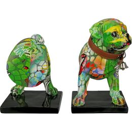 Casablanca by Gilde Tierfigur &raquo;Buchst&uuml;tzen Mops Sreet Art&laquo; bunt Kunstharz B/H/T: 23cm x 20cm x 12cm