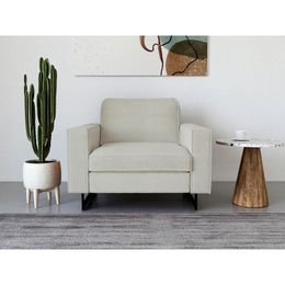 OTTO home Loveseat &raquo;Pinto 105 cm, Cord, Chenille, Lederoptik&laquo; mit Keder, Metallf&uuml;&szlig;en und auch in Cord Bezug erh&auml;ltlich beige 90% Polyester, 10% Nylon 