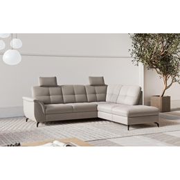 Sit & More sit&more Ecksofa &raquo;Zora&laquo; wahlweise mit Schlaffunktion und Bettkasten grau 95% Polyester 5% Polyamid B/H/T: 244cm x 92cm x 212cm, Flachgewebe LINO, 