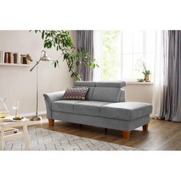 OTTO home Recamiere &raquo;Conville&laquo; incl. Kopfteilverstellung, Federkern, wahlweise mit Bettkasten grau 100% Polyester B/H/T: 194cm x 84cm x 93cm, Webstoff
