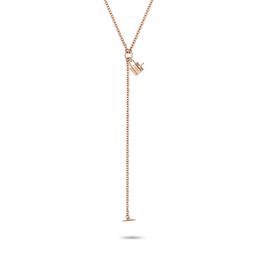 Liebeskind Berlin Damen Y-Kette &raquo;Schmuck Geschenk Edelstahl Halskette The Love Bond&laquo; rosa Edelstahl, L: 43 B: 2mm
