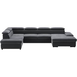 Sit & More sit&more Wohnlandschaft &raquo;Alcudia U-Form&laquo; wahlweise mit Schlaffunktion grau 98% Polyester, 2% Polyamid B/H/T: 349cm x 73cm x 226cm, Soft clean, 