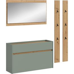 Home Affaire Garderoben-Set &raquo;EVRID, 4-teilig, Breite 172 cm, individuell h&auml;ngbar & erweiterbar&laquo; best. aus: Kommode, Spiegel & 2x Hakenleiste, 4 Stk. 