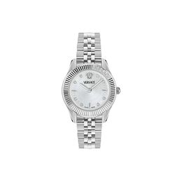 Versace Damen Quarzuhr &raquo;GRECA TIME&laquo; Armbanduhr, Damenuhr, Swiss Made, Edelstahlarmband, analog, Diamant Einheitsgr&ouml;&szlig;e