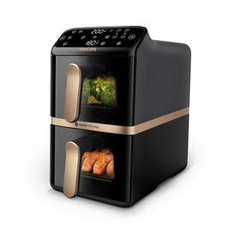 Philips Hei&szlig;luftfritteuse &raquo;NA462/70 4000 Series Stacked Dual Basket und 10L Kapazit&auml;t (5+5L)&laquo; 2750 W Fassungsverm&ouml;gen 0 l RapidAir Technologie; Schwarz/