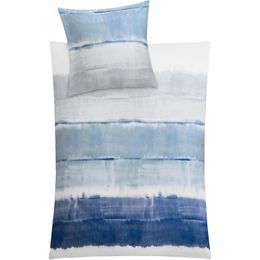 Kleine Wolke Bettw&auml;sche &raquo;Long Beach&laquo; 2 Stk. mit breiten Streifen blau Mako-Satin, Obermaterial: 100% Baumwolle B/L: 135cm x 200cm, 1 Stk., 1 Stk., Mako-Satin, B/L: