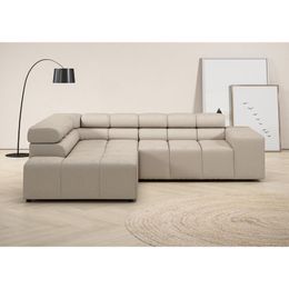 Home Affaire Ecksofa &raquo;Ancona, Ecksofa, incl. Kopfteilverstellung, Breite 249 cm, L-Form&laquo; wahlweise motorische Sitztiefenverstellung, B/T(H: 249/215/70