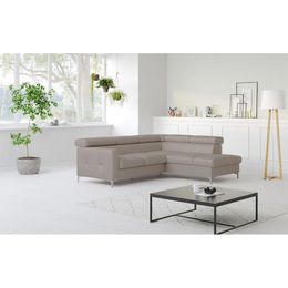 COTTA Ecksofa &raquo;Sammy L-Form&laquo; mit Kopfteilverstellung, wahlweise mit Schlaffunktion & Bettkasten grau Microfaser Primabelle (100% Polyester);Die 