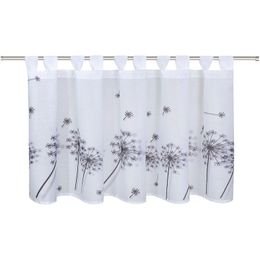 GERSTER Scheibengardine &raquo;Christina&laquo; Schlaufen 1 Stk. tlg. HxB: 50x145, mit modernem Druckdesign grau Polyester 50cm, Schlaufen, 145cm